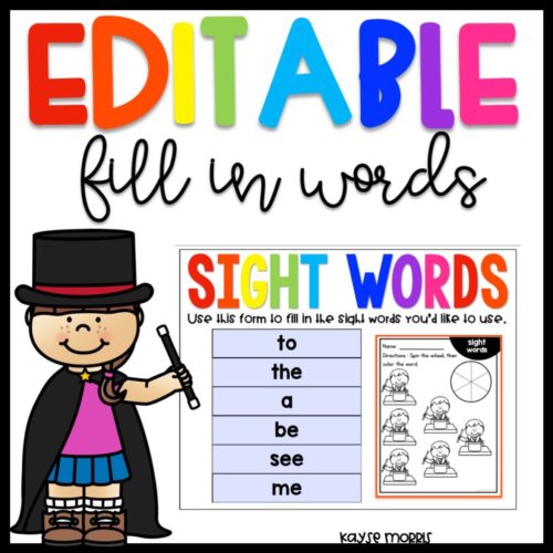 Editable Sight Word Worksheets · Kayse Morris