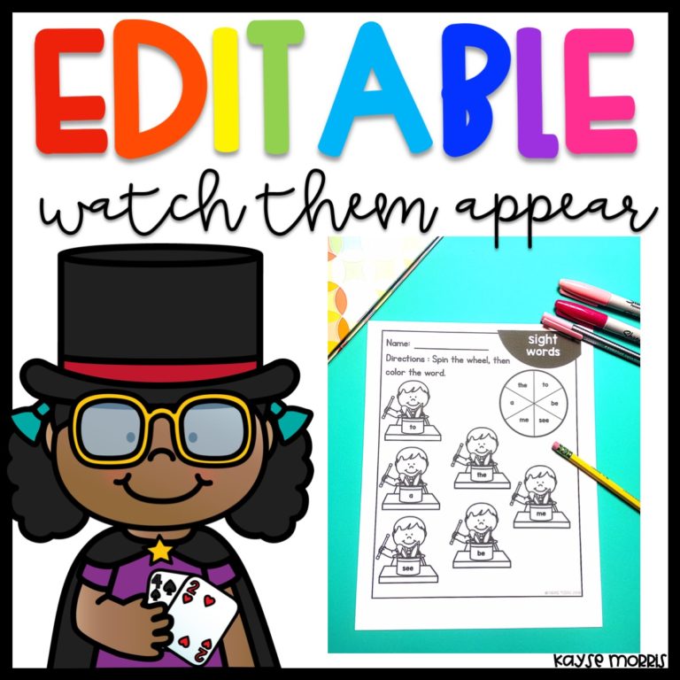 Editable Sight Word Worksheets · Kayse Morris