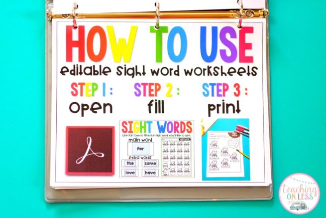 Editable Sight Word Worksheets · Kayse Morris