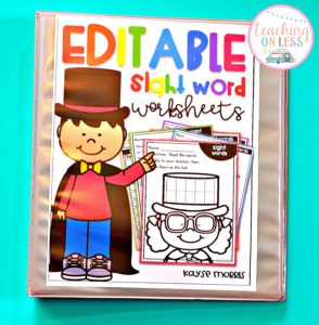Editable Sight Word Worksheets · Kayse Morris