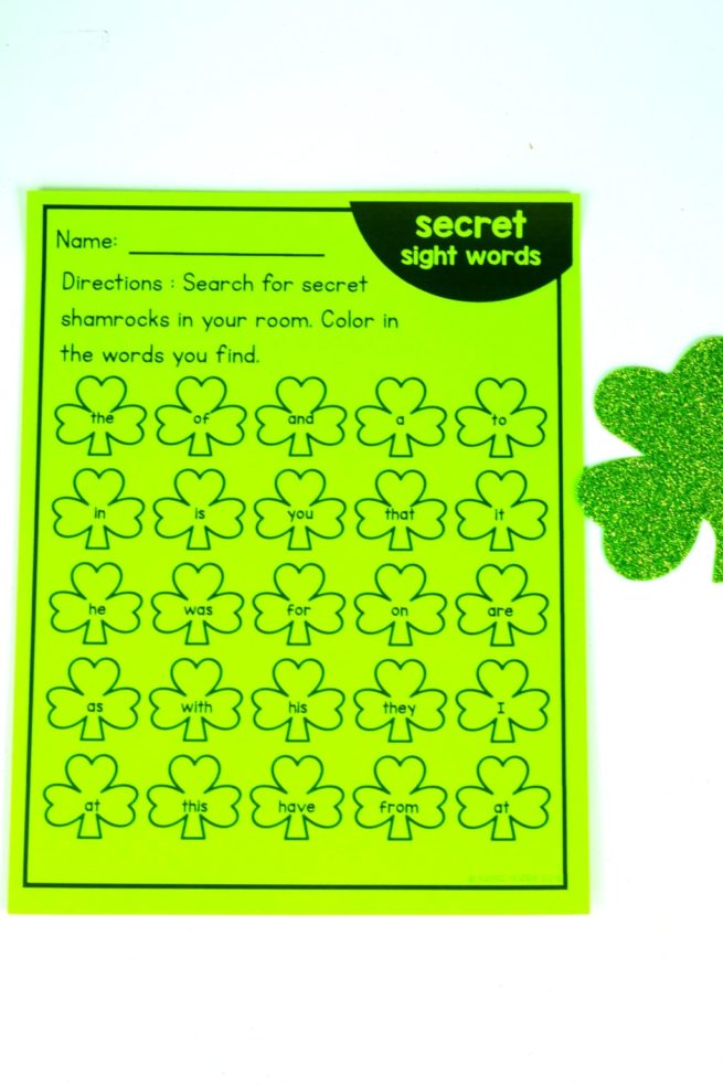 Printable Sight Word Games for St. Patrick's Day | Teaching On Less